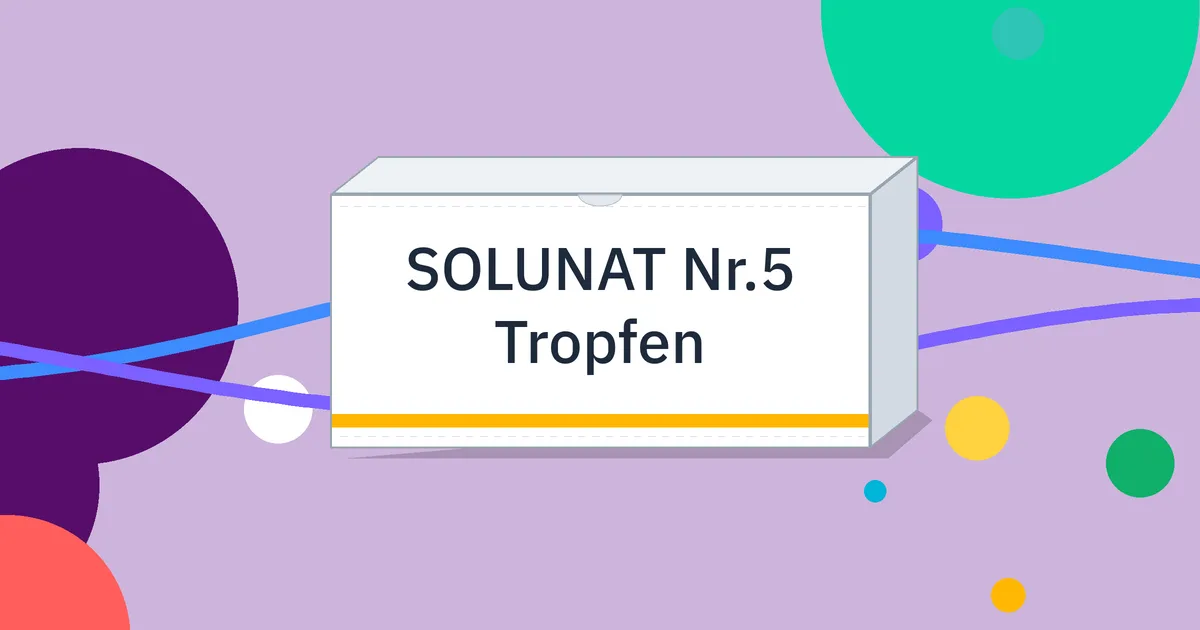Symbolbild: Packung mit der Aufschrift SOLUNAT Nr.5 Tropfen (PZN 02938590) – Verfügbarkeit und Bezug in Apotheken in Frankfurt am Main