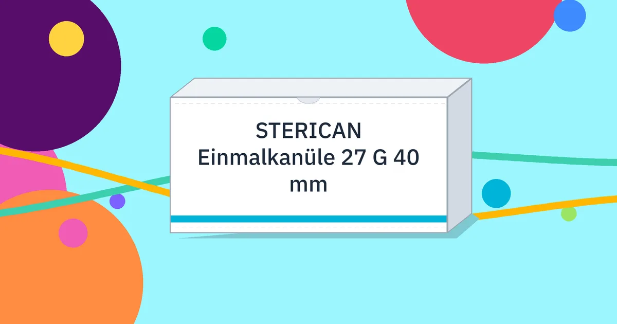 Symbolbild: Packung mit der Aufschrift STERICAN Einmalkanüle 27 G 40 mm (PZN 18746355) – Verfügbarkeit und Bezug in Apotheken in Frankfurt am Main
