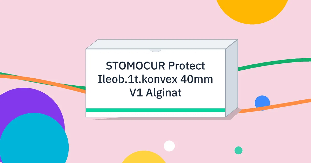 Symbolbild: Packung mit der Aufschrift STOMOCUR Protect Ileob.1t.konvex 40mm V1 Alginat (PZN 18192477) – Verfügbarkeit und Bezug in Apotheken in Frankfurt am Main