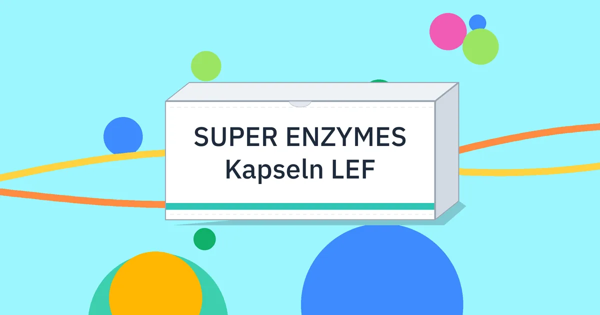 Symbolbild: Packung mit der Aufschrift SUPER ENZYMES Kapseln LEF (PZN 17964788) – Verfügbarkeit und Bezug in Apotheken in Frankfurt am Main