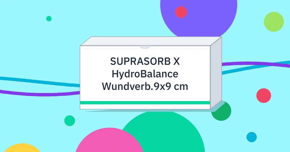 Symbolbild: Packung mit der Aufschrift SUPRASORB X HydroBalance Wundverb.9x9 cm (PZN 01730522) – Verfügbarkeit und Bezug in Apotheken in Frankfurt am Main