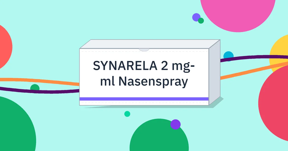 Symbolbild: Packung mit der Aufschrift SYNARELA 2 mg-ml Nasenspray (PZN 20093245) – Verfügbarkeit und Bezug in Apotheken in Frankfurt am Main