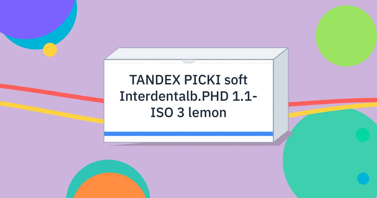 Symbolbild: Packung mit der Aufschrift TANDEX PICKI soft Interdentalb.PHD 1.1-ISO 3 lemon (PZN 16502755) – Verfügbarkeit und Bezug in Apotheken in Frankfurt am Main