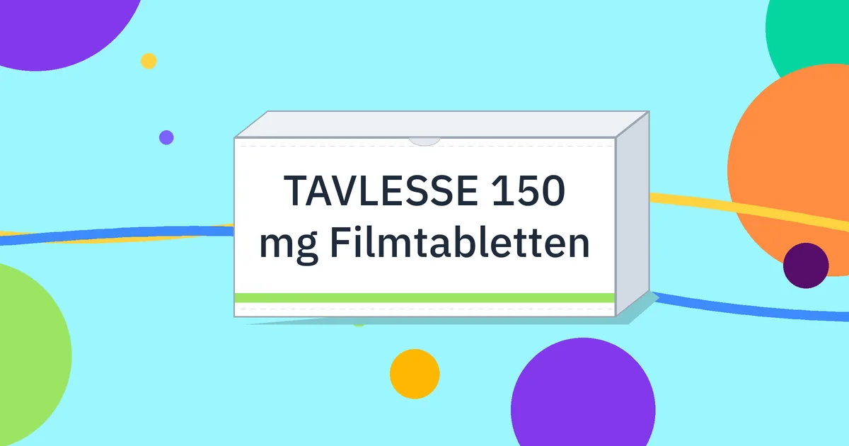 Symbolbild: Packung mit der Aufschrift TAVLESSE 150 mg Filmtabletten (PZN 20641356) – Verfügbarkeit und Bezug in Apotheken in Frankfurt am Main