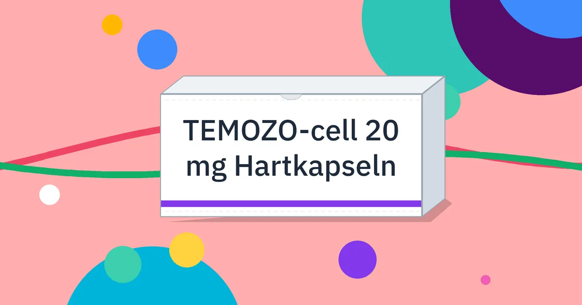 Symbolbild: Packung mit der Aufschrift TEMOZO-cell 20 mg Hartkapseln (PZN 18131300) – Verfügbarkeit und Bezug in Apotheken in Frankfurt am Main