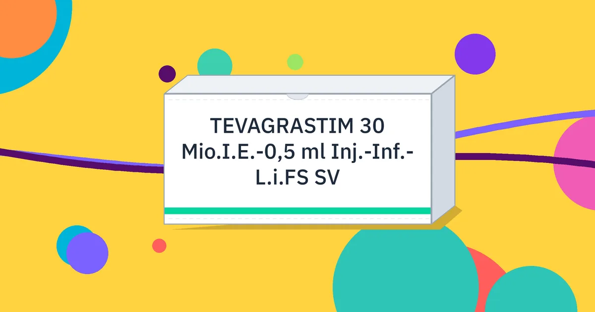 Symbolbild: Packung mit der Aufschrift TEVAGRASTIM 30 Mio.I.E.-0,5 ml Inj.-Inf.-L.i.FS SV (PZN 16227740) – Verfügbarkeit und Bezug in Apotheken in Frankfurt am Main