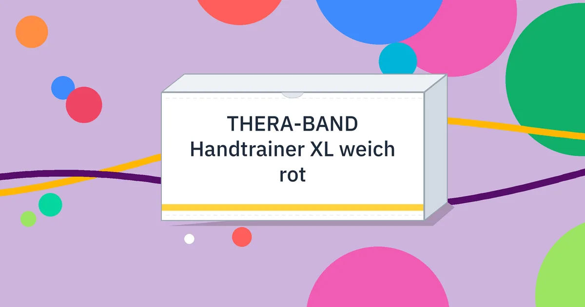 Symbolbild: Packung mit der Aufschrift THERA-BAND Handtrainer XL weich rot (PZN 01028093) – Verfügbarkeit und Bezug in Apotheken in Frankfurt am Main