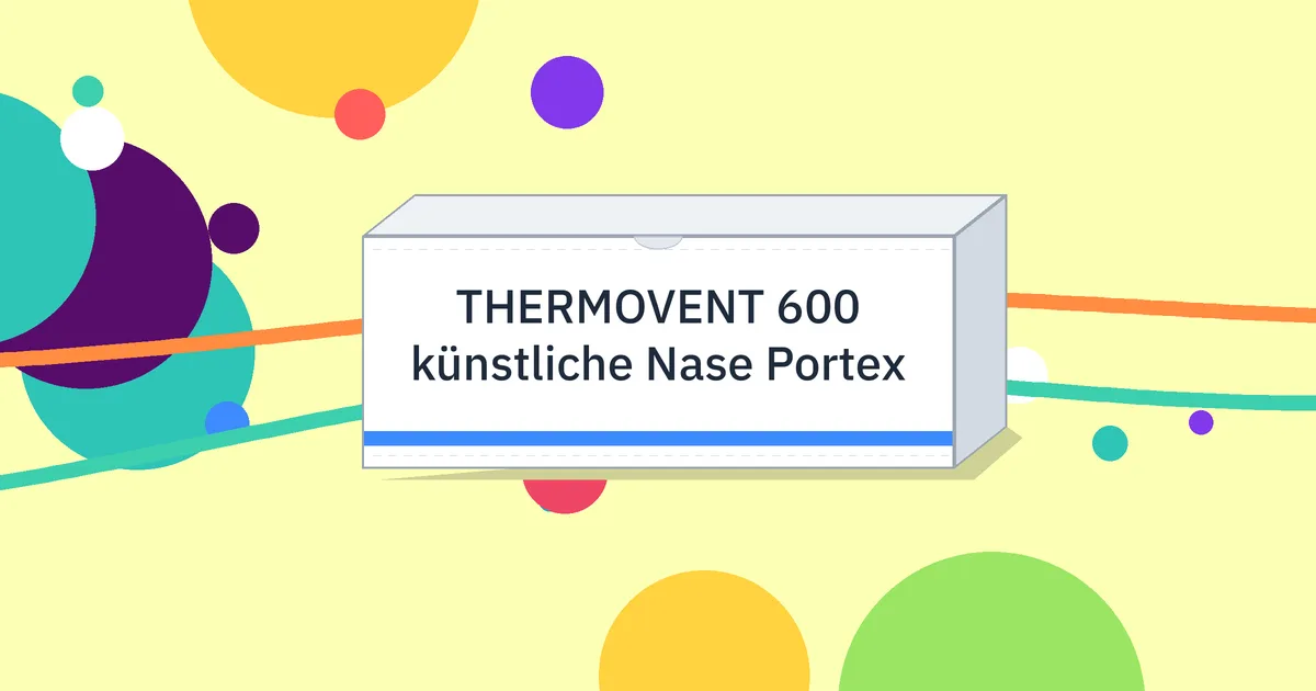 Symbolbild: Packung mit der Aufschrift THERMOVENT 600 künstliche Nase Portex (PZN 00003725) – Verfügbarkeit und Bezug in Apotheken in Frankfurt am Main