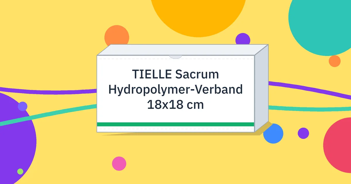 Symbolbild: Packung mit der Aufschrift TIELLE Sacrum Hydropolymer-Verband 18x18 cm (PZN 05038177) – Verfügbarkeit und Bezug in Apotheken in Frankfurt am Main