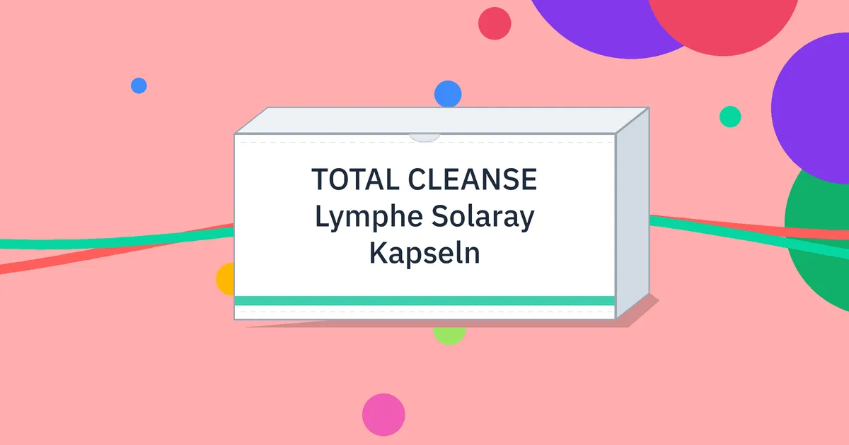 Symbolbild: Packung mit der Aufschrift TOTAL CLEANSE Lymphe Solaray Kapseln (PZN 17254868) – Verfügbarkeit und Bezug in Apotheken in Frankfurt am Main