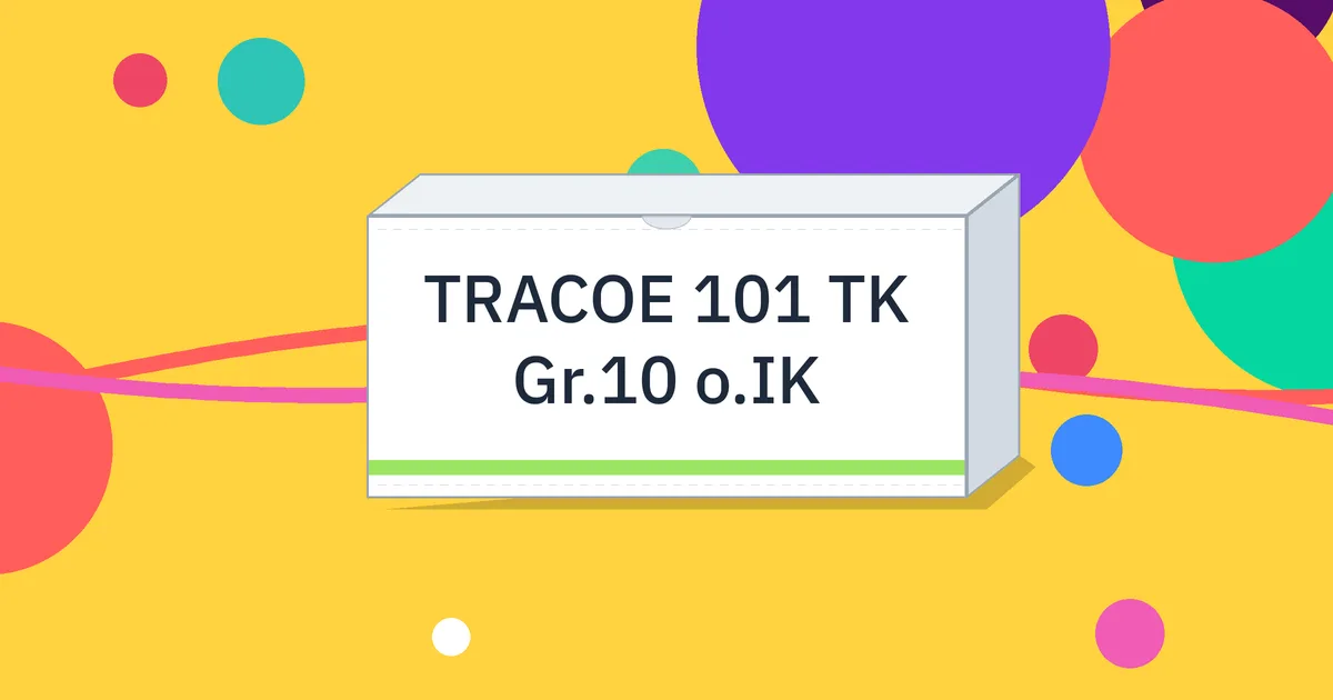 Symbolbild: Packung mit der Aufschrift TRACOE 101 TK Gr.10 o.IK (PZN 02722878) – Verfügbarkeit und Bezug in Apotheken in Frankfurt am Main