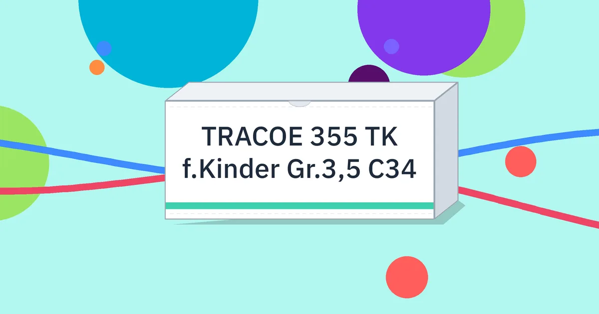 Symbolbild: Packung mit der Aufschrift TRACOE 355 TK f.Kinder Gr.3,5 C34 (PZN 11643994) – Verfügbarkeit und Bezug in Apotheken in Frankfurt am Main