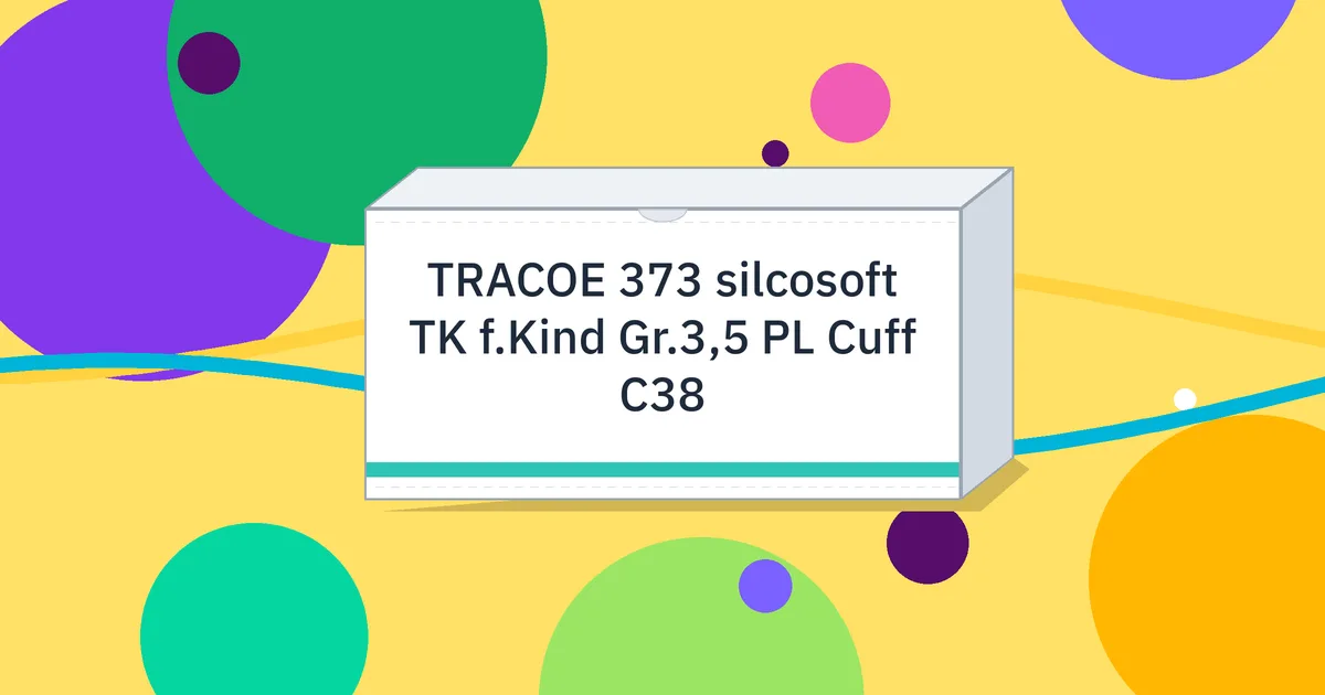 Symbolbild: Packung mit der Aufschrift TRACOE 373 silcosoft TK f.Kind Gr.3,5 PL Cuff C38 (PZN 14317060) – Verfügbarkeit und Bezug in Apotheken in Frankfurt am Main