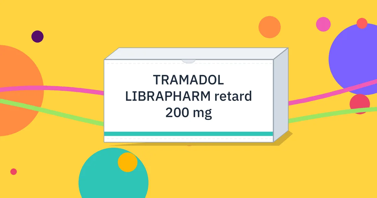 Symbolbild: Packung mit der Aufschrift TRAMADOL LIBRAPHARM retard 200 mg (PZN 06818204) – Verfügbarkeit und Bezug in Apotheken in Frankfurt am Main