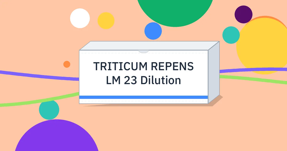 Symbolbild: Packung mit der Aufschrift TRITICUM REPENS LM 23 Dilution (PZN 13251761) – Verfügbarkeit und Bezug in Apotheken in Frankfurt am Main
