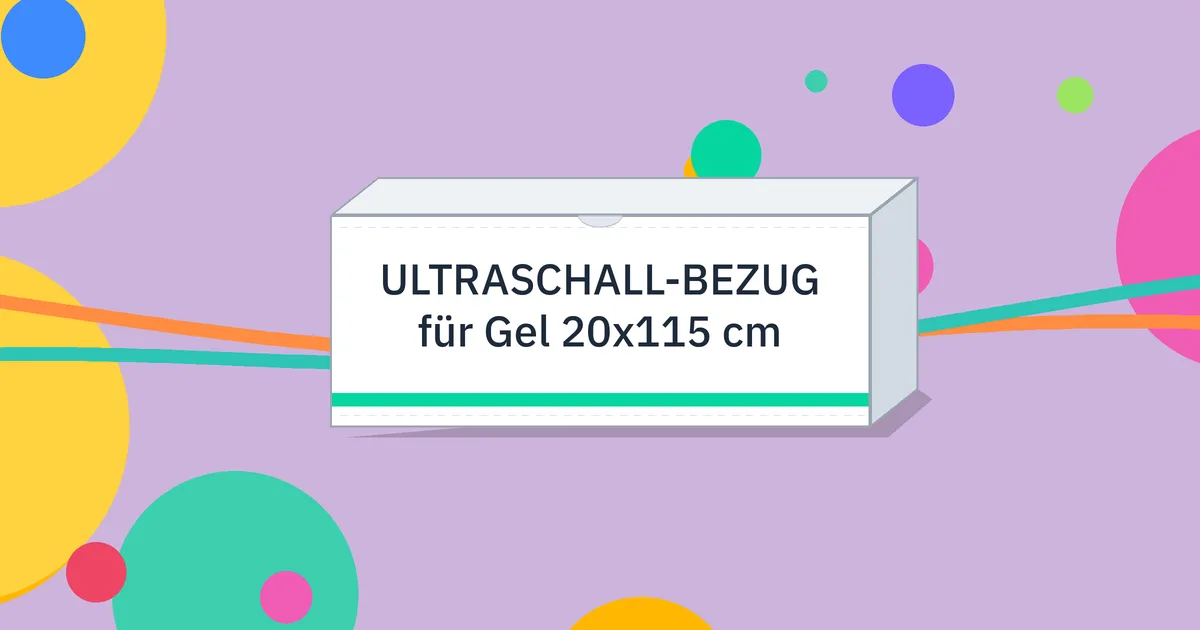 Symbolbild: Packung mit der Aufschrift ULTRASCHALL-BEZUG für Gel 20x115 cm (PZN 07598816) – Verfügbarkeit und Bezug in Apotheken in Frankfurt am Main