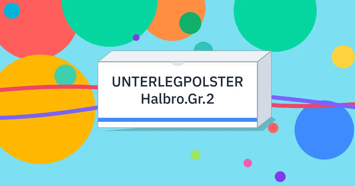 Symbolbild: Packung mit der Aufschrift UNTERLEGPOLSTER Halbro.Gr.2 (PZN 02445195) – Verfügbarkeit und Bezug in Apotheken in Frankfurt am Main