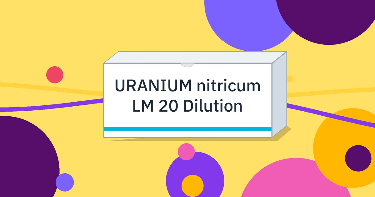 Symbolbild: Packung mit der Aufschrift URANIUM nitricum LM 20 Dilution (PZN 13256379) – Verfügbarkeit und Bezug in Apotheken in Frankfurt am Main
