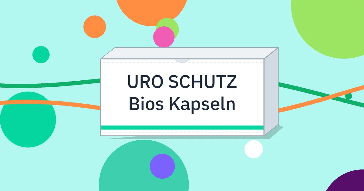 Symbolbild: Packung mit der Aufschrift URO SCHUTZ Bios Kapseln (PZN 06557063) – Verfügbarkeit und Bezug in Apotheken in Frankfurt am Main