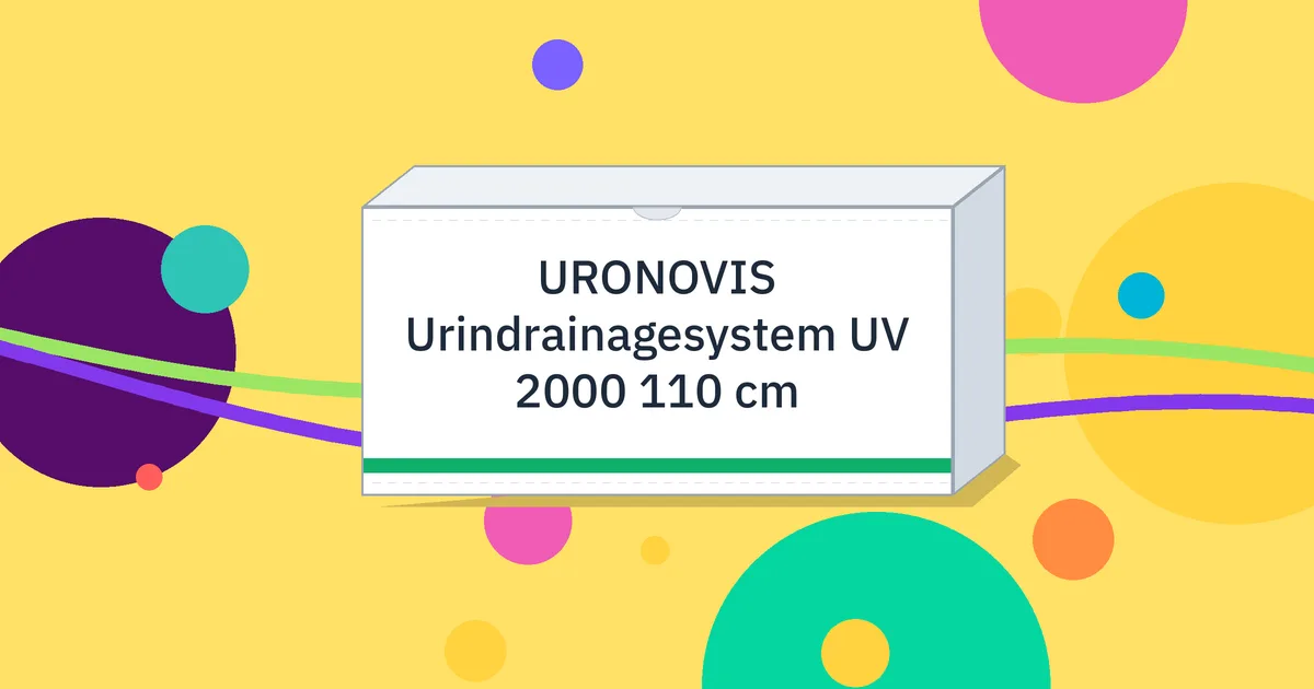 Symbolbild: Packung mit der Aufschrift URONOVIS Urindrainagesystem UV 2000 110 cm (PZN 02352364) – Verfügbarkeit und Bezug in Apotheken in Frankfurt am Main