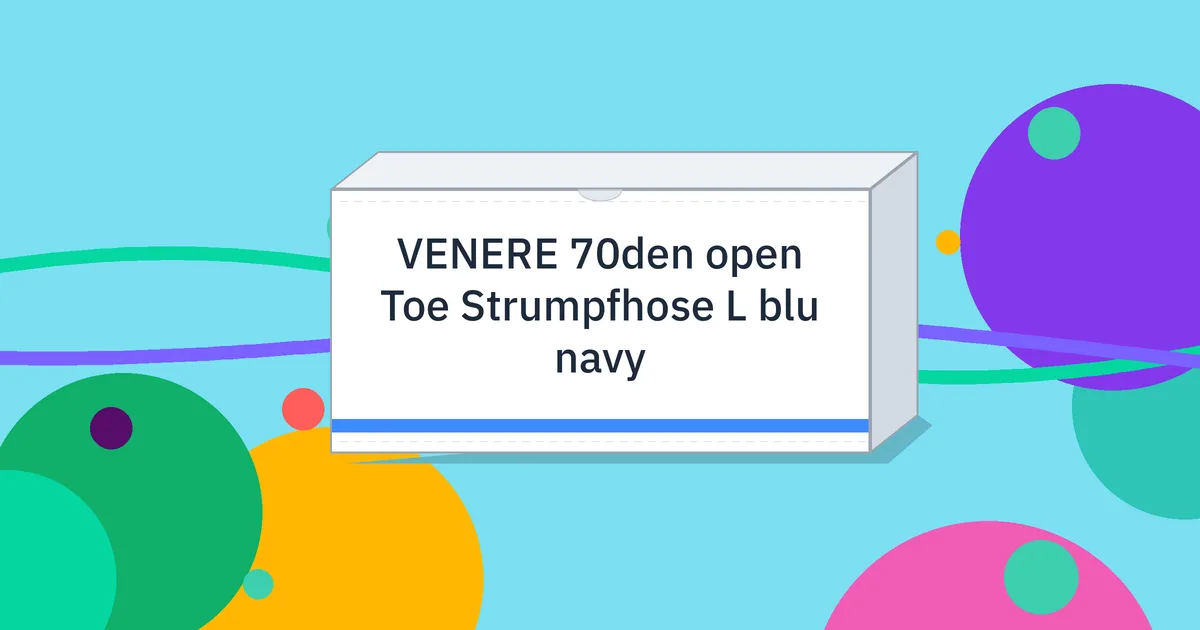Symbolbild: Packung mit der Aufschrift VENERE 70den open Toe Strumpfhose L blu navy (PZN 16174564) – Verfügbarkeit und Bezug in Apotheken in Frankfurt am Main