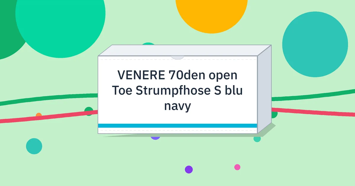 Symbolbild: Packung mit der Aufschrift VENERE 70den open Toe Strumpfhose S blu navy (PZN 16174529) – Verfügbarkeit und Bezug in Apotheken in Frankfurt am Main