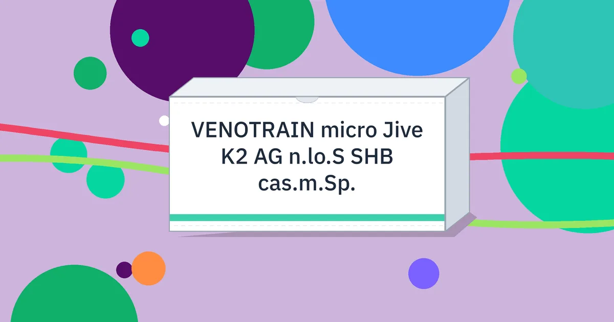 Symbolbild: Packung mit der Aufschrift VENOTRAIN micro Jive K2 AG n.lo.S SHB cas.m.Sp. (PZN 20767258) – Verfügbarkeit und Bezug in Apotheken in Frankfurt am Main