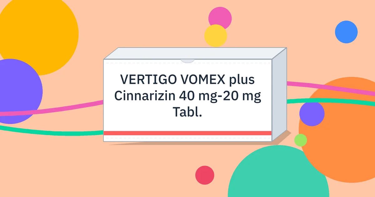 Symbolbild: Packung mit der Aufschrift VERTIGO VOMEX plus Cinnarizin 40 mg-20 mg Tabl. (PZN 11888460) – Verfügbarkeit und Bezug in Apotheken in Frankfurt am Main