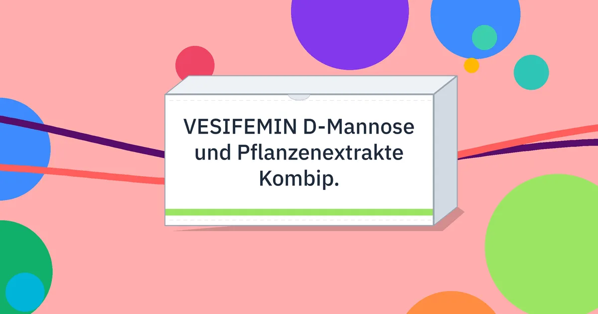 Symbolbild: Packung mit der Aufschrift VESIFEMIN D-Mannose und Pflanzenextrakte Kombip. (PZN 19723391) – Verfügbarkeit und Bezug in Apotheken in Frankfurt am Main