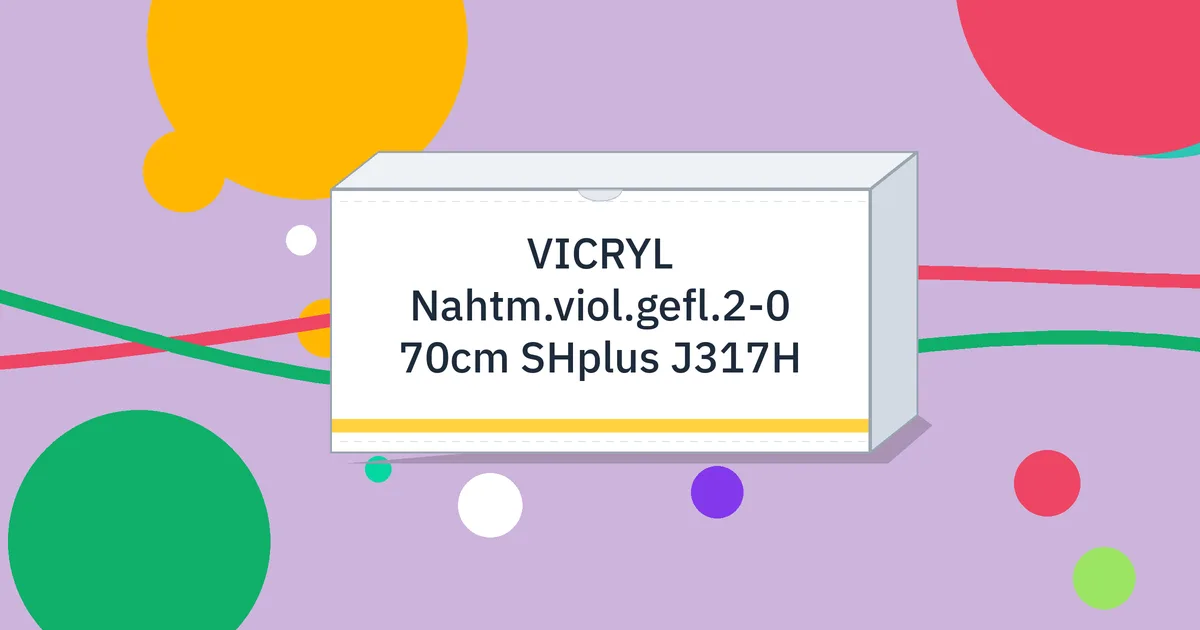 Symbolbild: Packung mit der Aufschrift VICRYL Nahtm.viol.gefl.2-0 70cm SHplus J317H (PZN 19760713) – Verfügbarkeit und Bezug in Apotheken in Frankfurt am Main