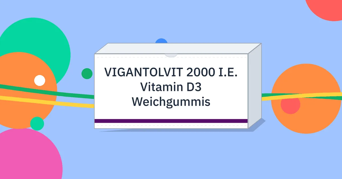Symbolbild: Packung mit der Aufschrift VIGANTOLVIT 2000 I.E. Vitamin D3 Weichgummis (PZN 18199060) – Verfügbarkeit und Bezug in Apotheken in Frankfurt am Main