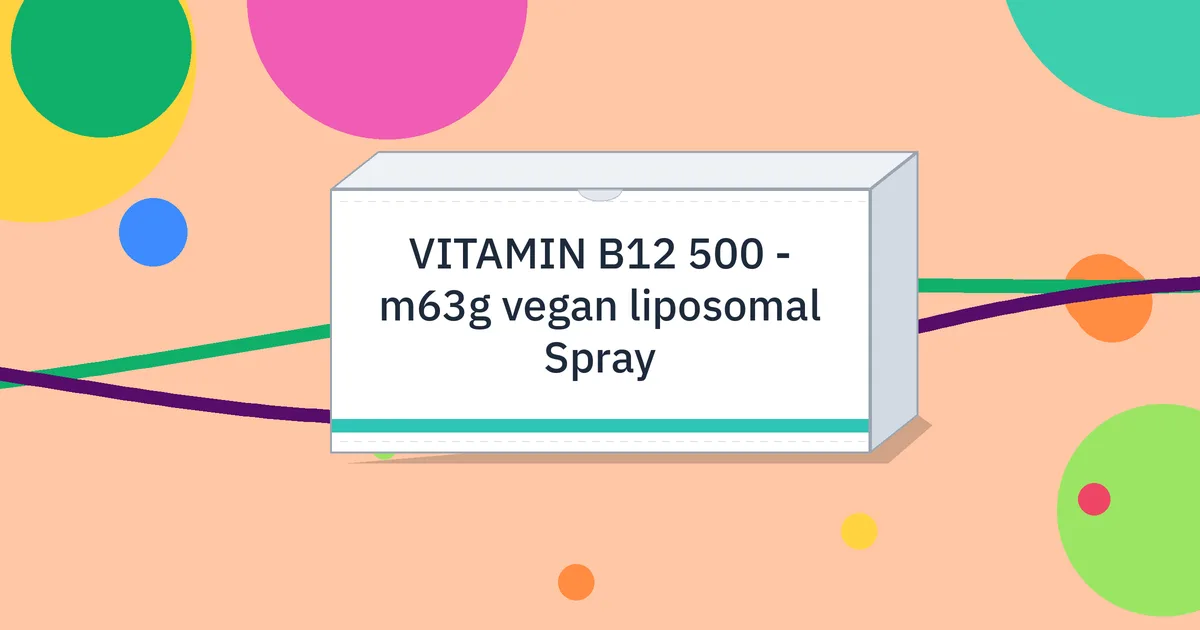 Symbolbild: Packung mit der Aufschrift VITAMIN B12 500 -m63g vegan liposomal Spray (PZN 20608376) – Verfügbarkeit und Bezug in Apotheken in Frankfurt am Main