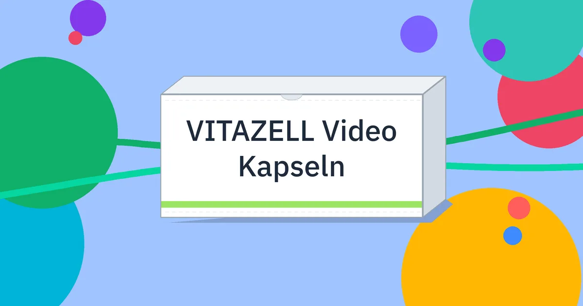 Symbolbild: Packung mit der Aufschrift VITAZELL Video Kapseln (PZN 17847203) – Verfügbarkeit und Bezug in Apotheken in Frankfurt am Main