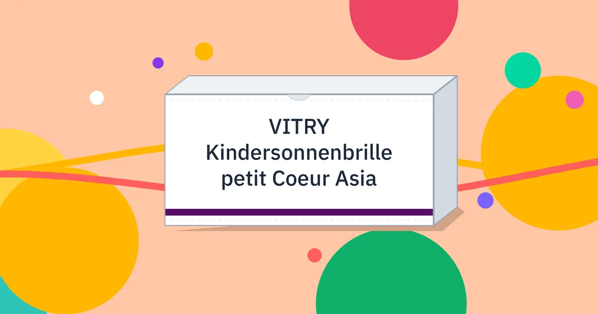 Symbolbild: Packung mit der Aufschrift VITRY Kindersonnenbrille petit Coeur Asia (PZN 18452889) – Verfügbarkeit und Bezug in Apotheken in Frankfurt am Main