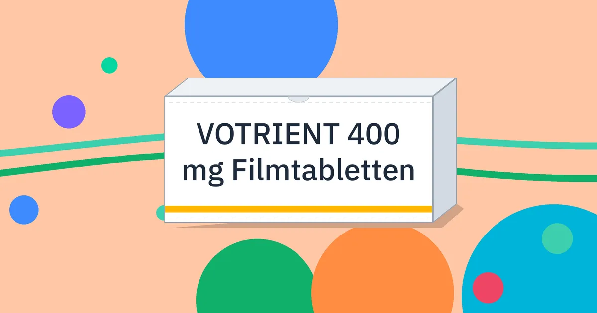 Symbolbild: Packung mit der Aufschrift VOTRIENT 400 mg Filmtabletten (PZN 07574023) – Verfügbarkeit und Bezug in Apotheken in Frankfurt am Main