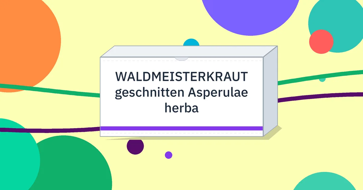 Symbolbild: Packung mit der Aufschrift WALDMEISTERKRAUT geschnitten Asperulae herba (PZN 20953400) – Verfügbarkeit und Bezug in Apotheken in Frankfurt am Main