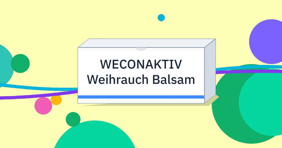 Symbolbild: Packung mit der Aufschrift WECONAKTIV Weihrauch Balsam (PZN 05748335) – Verfügbarkeit und Bezug in Apotheken in Frankfurt am Main