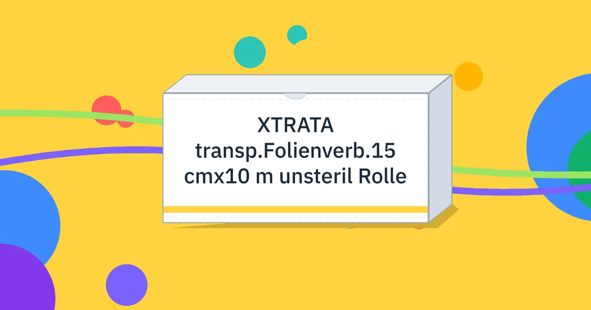 Symbolbild: Packung mit der Aufschrift XTRATA transp.Folienverb.15 cmx10 m unsteril Rolle (PZN 16905677) – Verfügbarkeit und Bezug in Apotheken in Frankfurt am Main