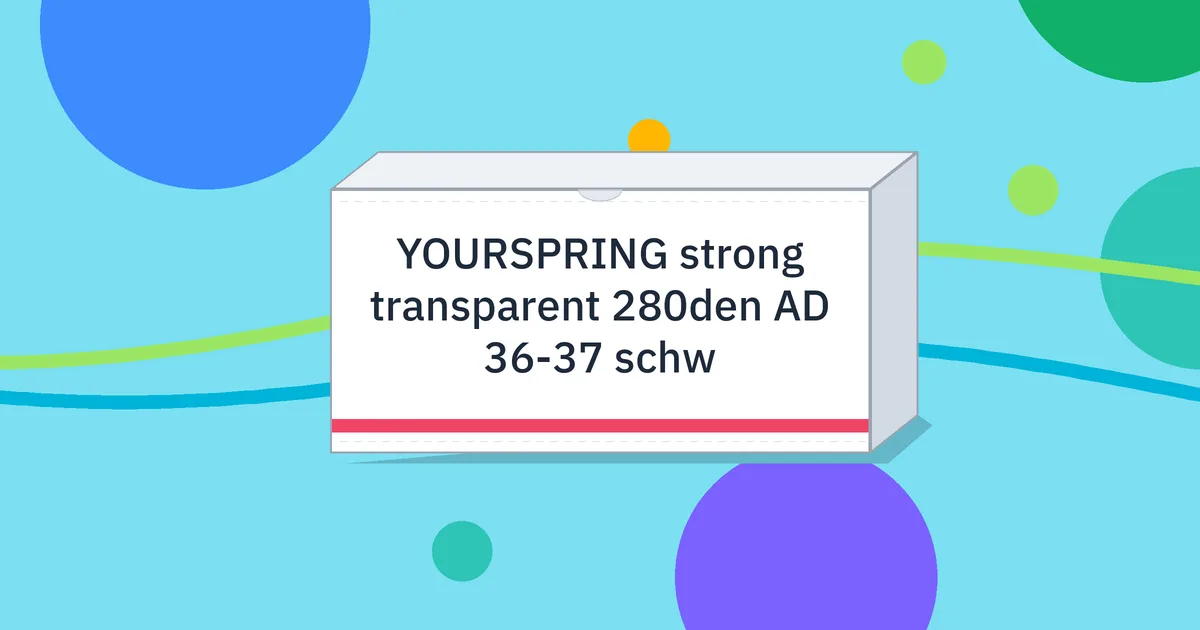 Symbolbild: Packung mit der Aufschrift YOURSPRING strong transparent 280den AD 36-37 schw (PZN 18058359) – Verfügbarkeit und Bezug in Apotheken in Frankfurt am Main