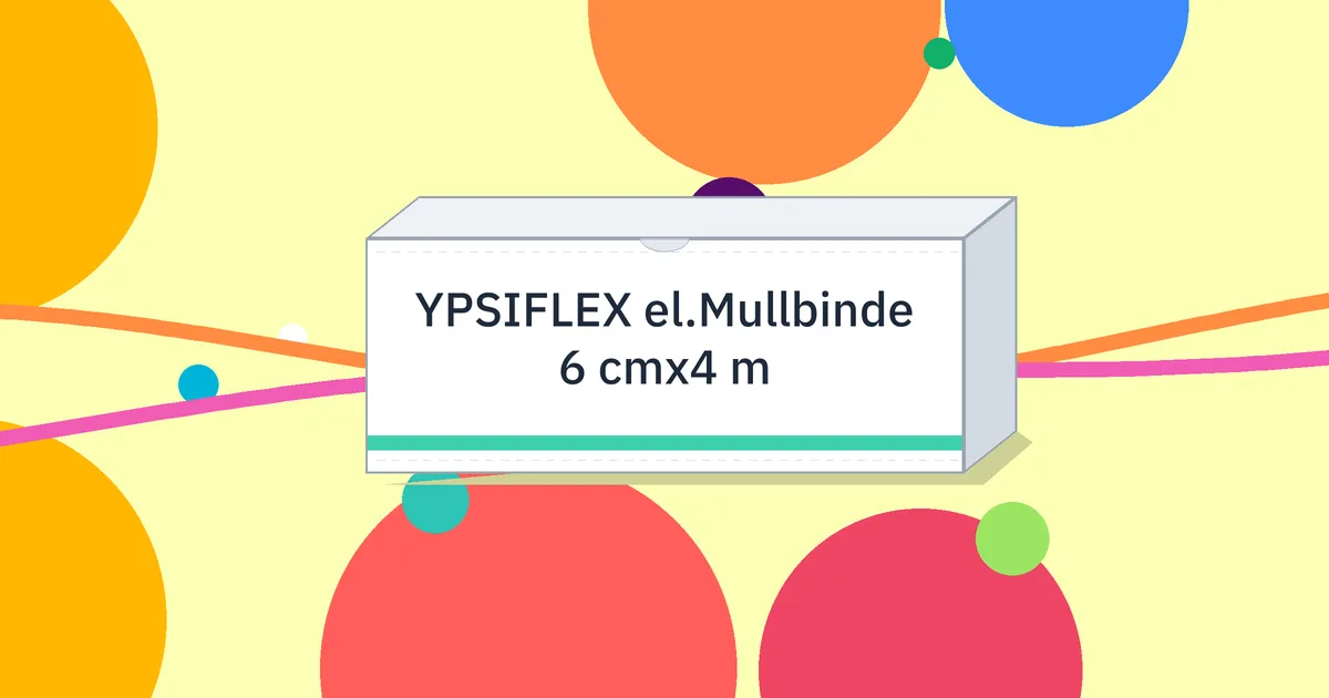 Symbolbild: Packung mit der Aufschrift YPSIFLEX el.Mullbinde 6 cmx4 m (PZN 09313456) – Verfügbarkeit und Bezug in Apotheken in Frankfurt am Main