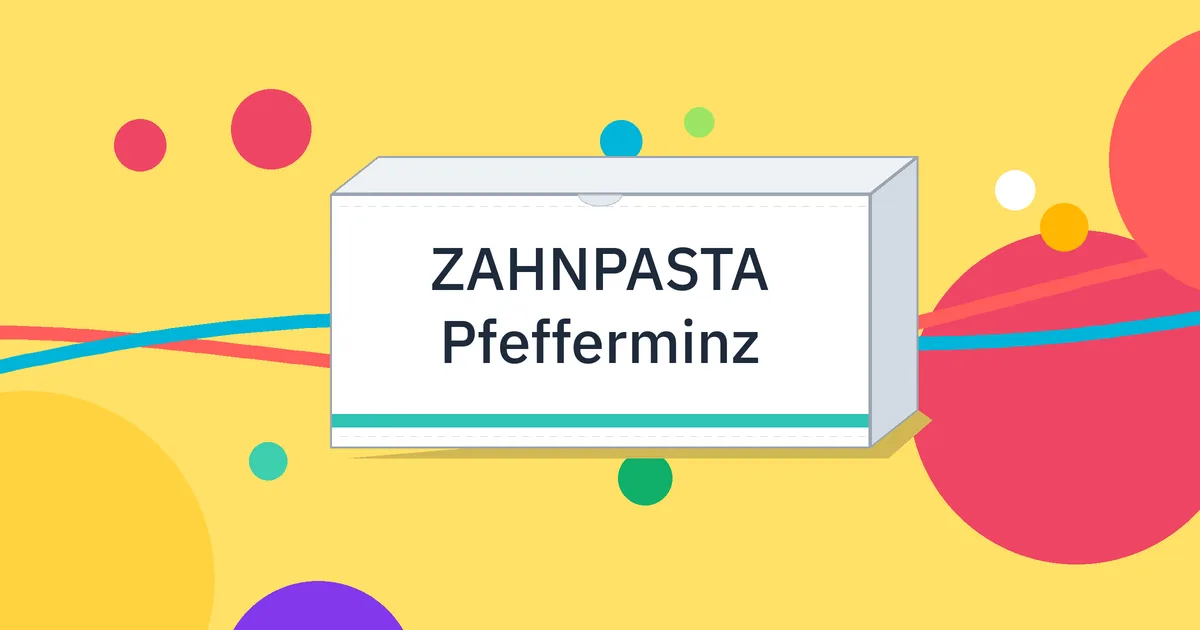Symbolbild: Packung mit der Aufschrift ZAHNPASTA Pfefferminz (PZN 06831216) – Verfügbarkeit und Bezug in Apotheken in Frankfurt am Main