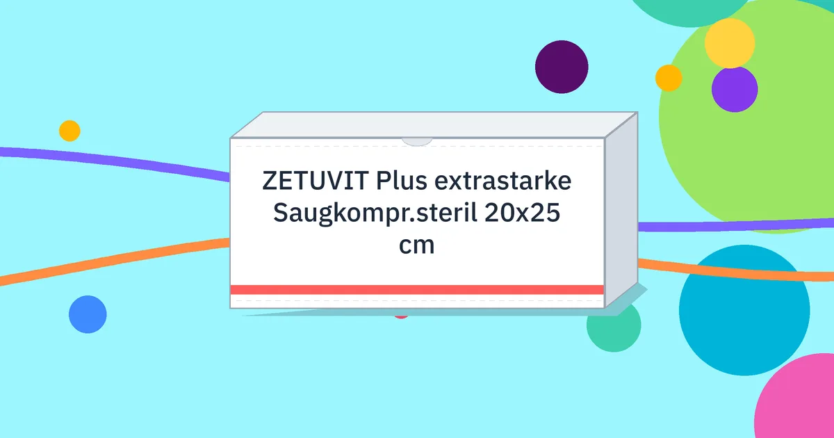 Symbolbild: Packung mit der Aufschrift ZETUVIT Plus extrastarke Saugkompr.steril 20x25 cm (PZN 07558366) – Verfügbarkeit und Bezug in Apotheken in Frankfurt am Main