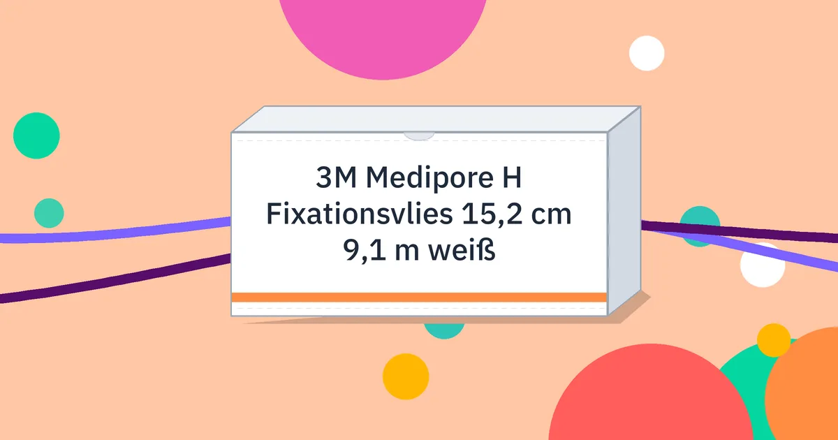 Symbolbild: Packung mit der Aufschrift 3M Medipore H Fixationsvlies 15,2 cm 9,1 m weiß (PZN 18192282) – Verfügbarkeit und Bezug in Apotheken in Frankfurt am Main