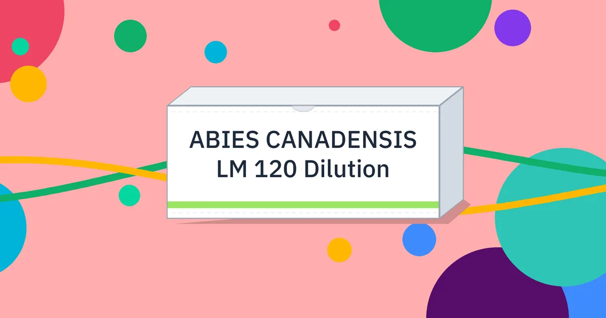 Symbolbild: Packung mit der Aufschrift ABIES CANADENSIS LM 120 Dilution (PZN 13260122) – Verfügbarkeit und Bezug in Apotheken in Frankfurt am Main
