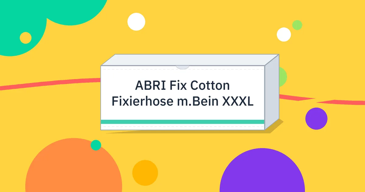 Symbolbild: Packung mit der Aufschrift ABRI Fix Cotton Fixierhose m.Bein XXXL (PZN 12502362) – Verfügbarkeit und Bezug in Apotheken in Frankfurt am Main