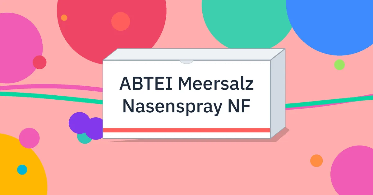 Symbolbild: Packung mit der Aufschrift ABTEI Meersalz Nasenspray NF (PZN 16893833) – Verfügbarkeit und Bezug in Apotheken in Frankfurt am Main
