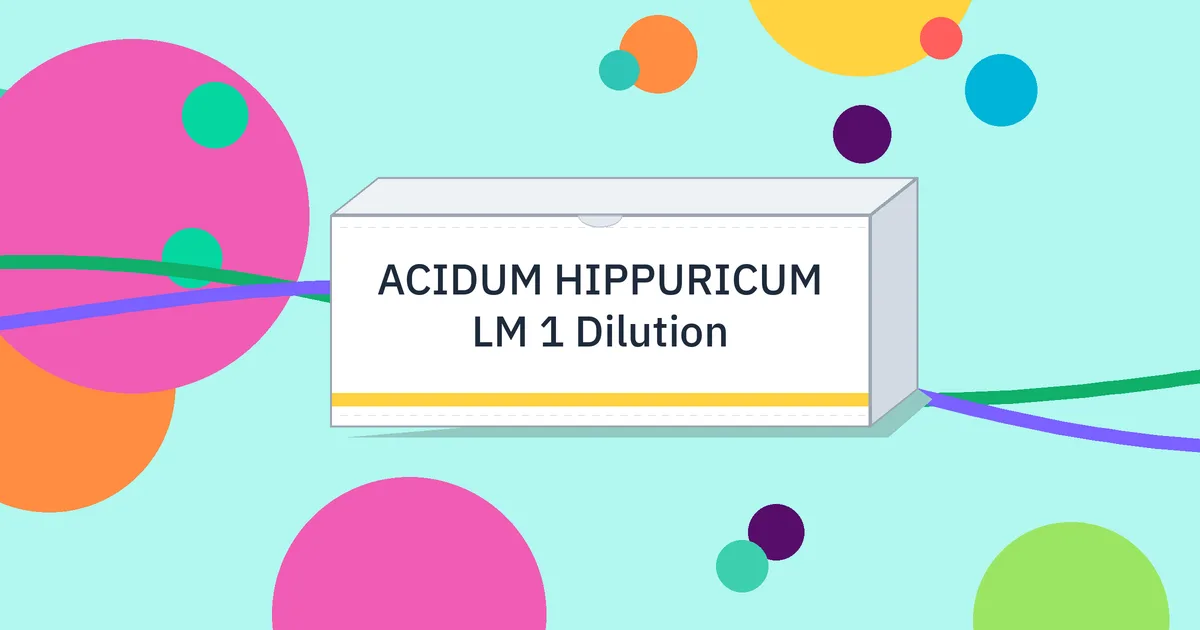 Symbolbild: Packung mit der Aufschrift ACIDUM HIPPURICUM LM 1 Dilution (PZN 13277097) – Verfügbarkeit und Bezug in Apotheken in Frankfurt am Main