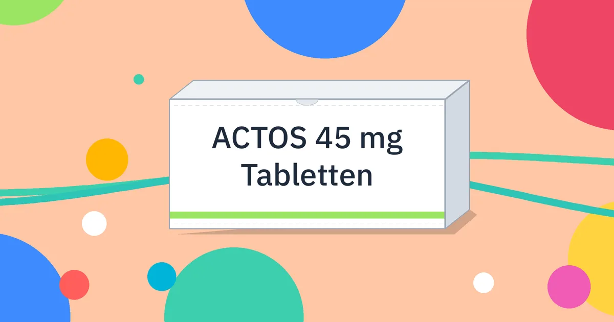 Symbolbild: Packung mit der Aufschrift ACTOS 45 mg Tabletten (PZN 09716071) – Verfügbarkeit und Bezug in Apotheken in Frankfurt am Main
