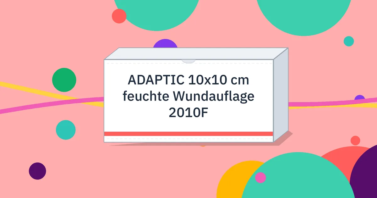 Symbolbild: Packung mit der Aufschrift ADAPTIC 10x10 cm feuchte Wundauflage 2010F (PZN 17481788) – Verfügbarkeit und Bezug in Apotheken in Frankfurt am Main