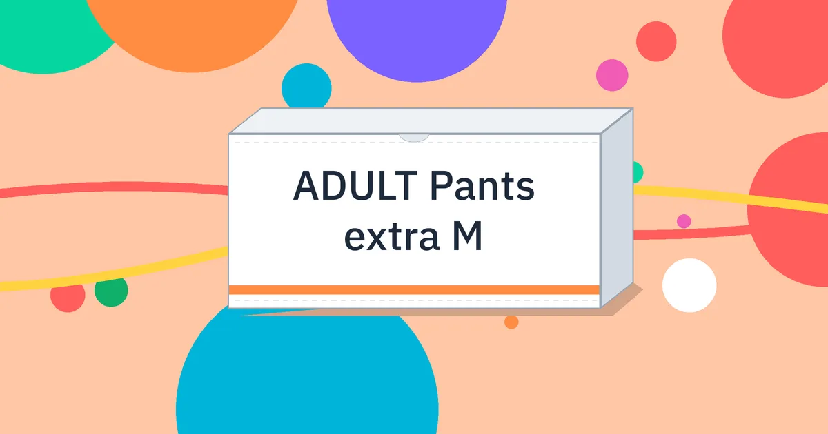 Symbolbild: Packung mit der Aufschrift ADULT Pants extra M (PZN 16529145) – Verfügbarkeit und Bezug in Apotheken in Frankfurt am Main